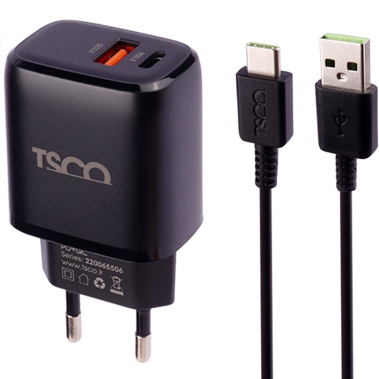 شارژر دیواری تسکو مدل TTC 65 PD ا TSCO TTC 65 PD Travel Adapter – شیراز تکنو
